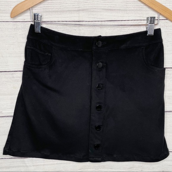 Express | Skirts | Express Soft Black Button Up Mini Skirt 2 | Poshmark